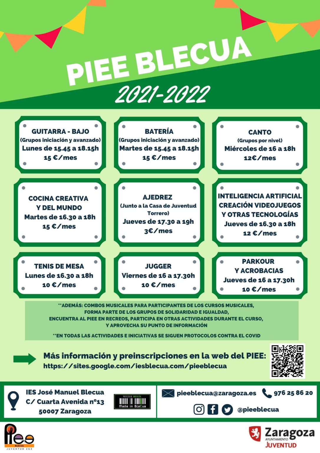 PIEE 2021-2022: información y preinscripciones – I.E.S. Jose Manuel Blecua
